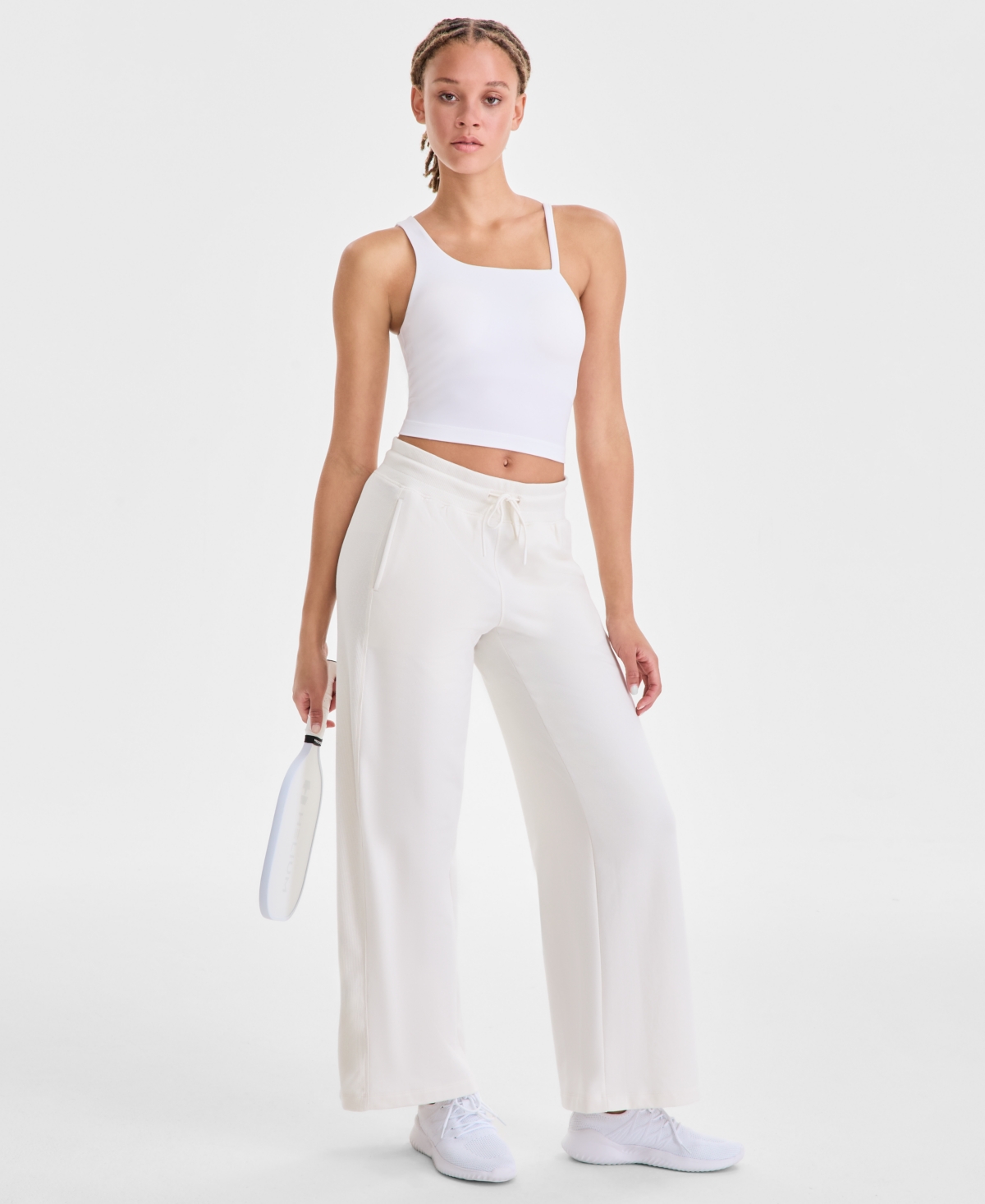 Click here for Id Ideology Womens Relaxed High-Rise Flare-Leg Fle... prices