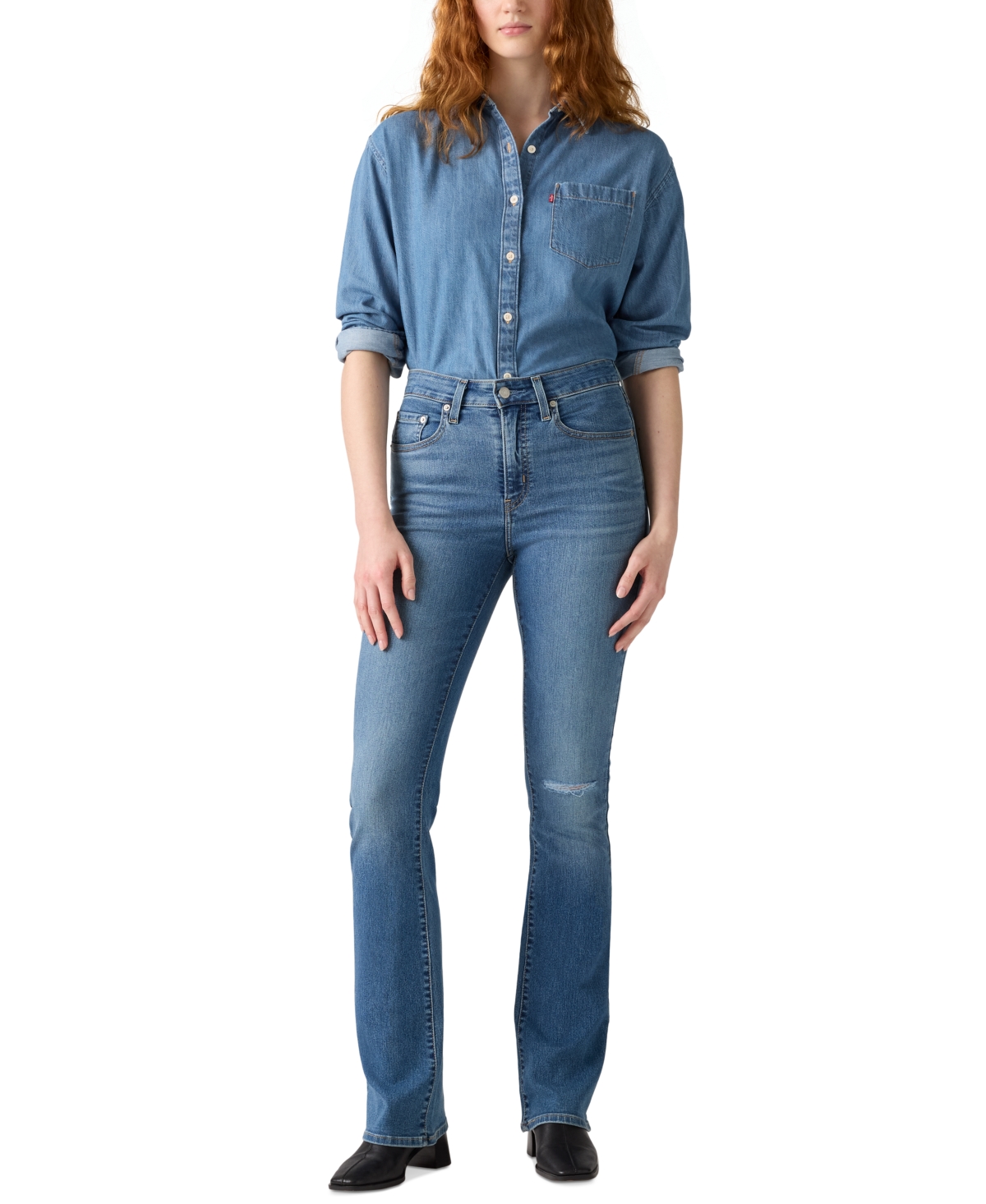 Click here for Levis 725 High-Waist Classic Stretch Bootcut Jeans... prices