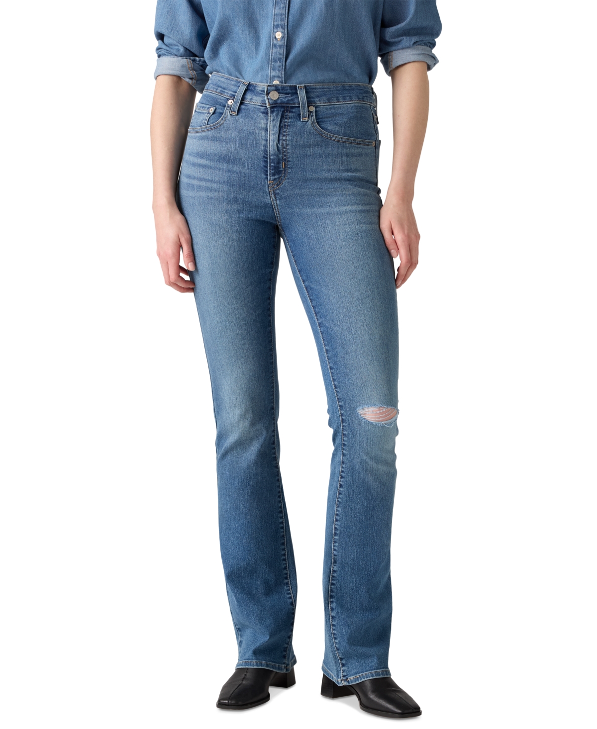 Click here for Levis 725 High-Waist Classic Stretch Bootcut Jeans... prices