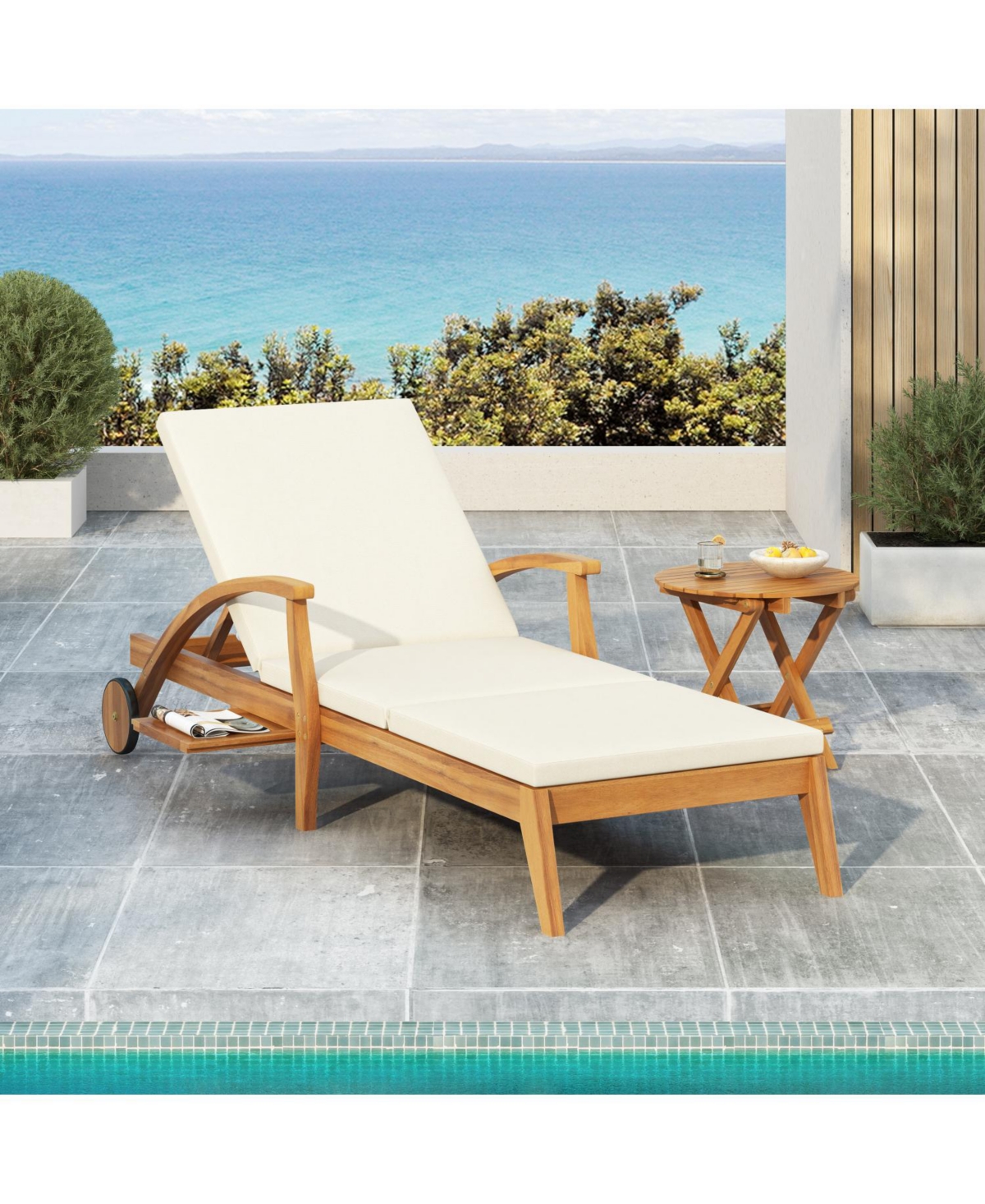 Click here for Streamdale Furniture Acacia Wood Chaise Lounge - A... prices