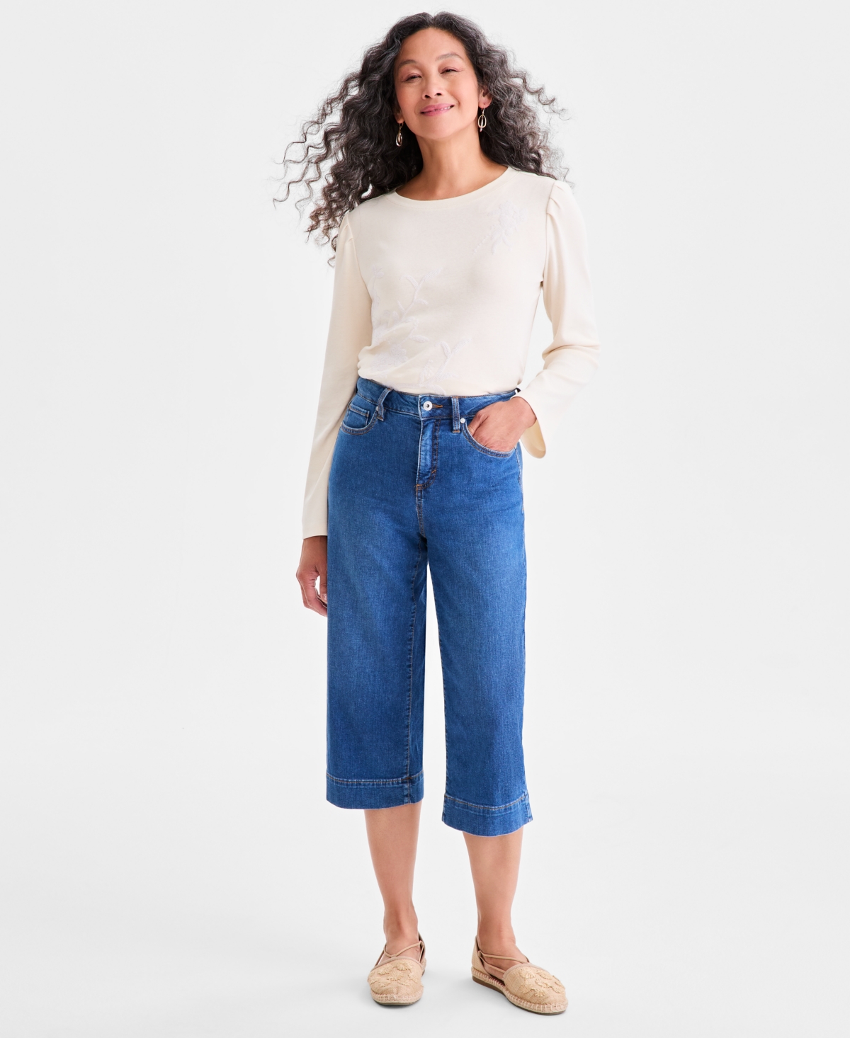Click here for Style & Co Womens High Rise Culotte Jeans  Macys E... prices