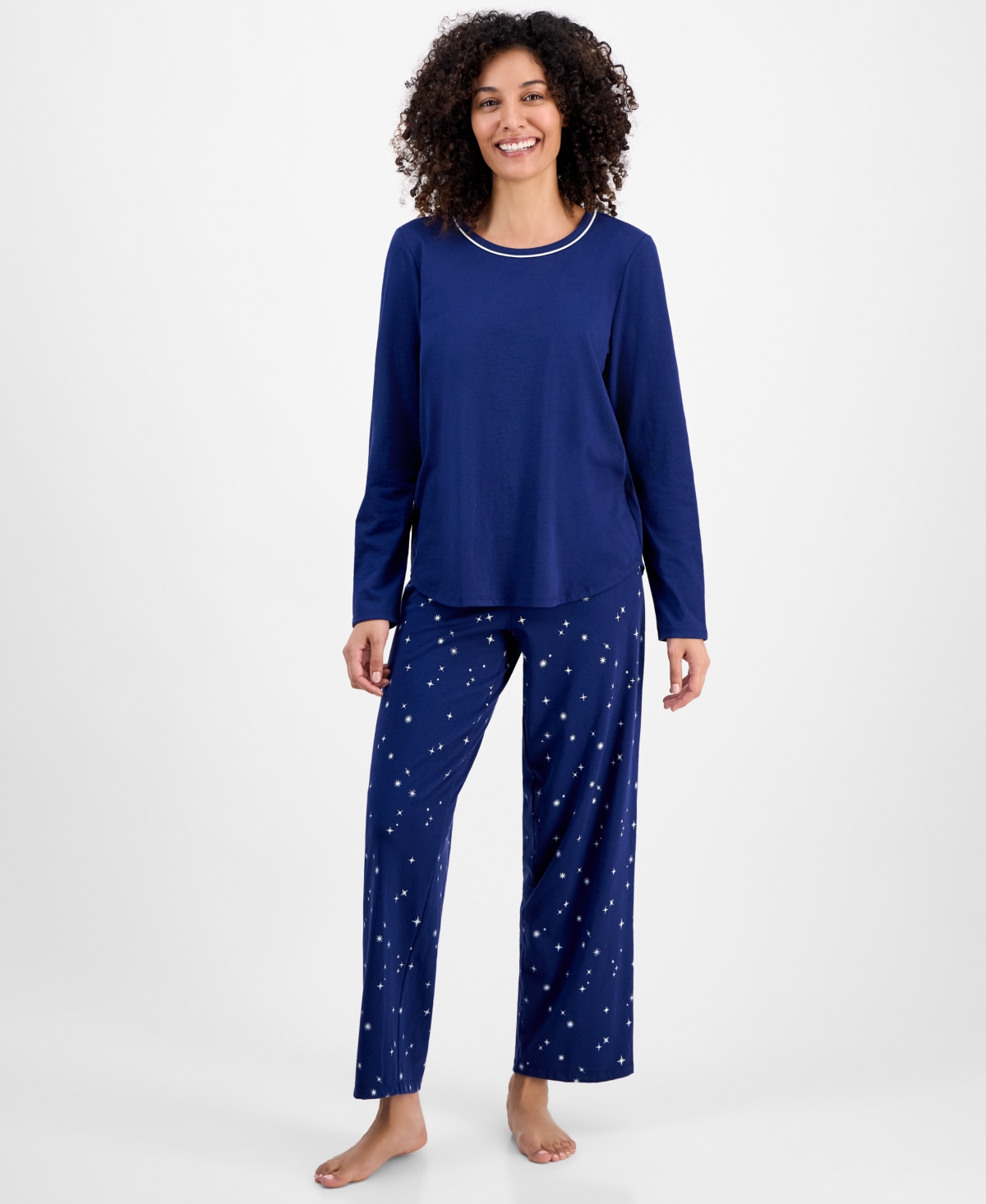 Click here for Charter Club Womens Long-Sleeve Jersey Pajama Set... prices