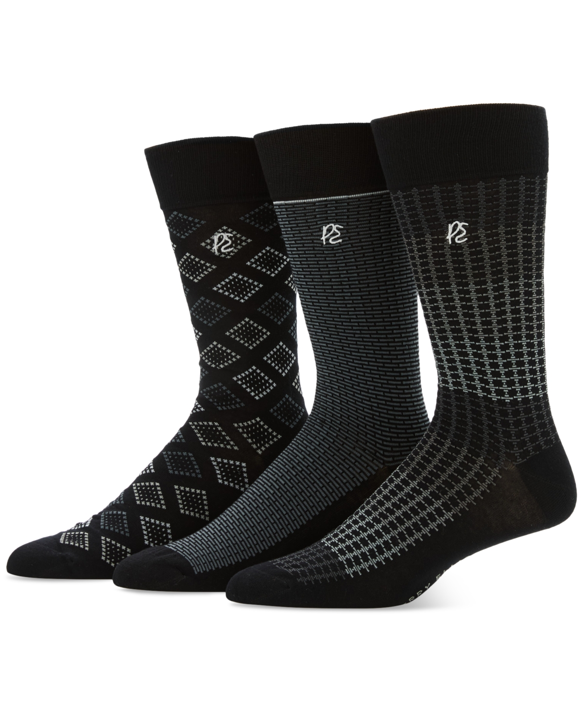 Click here for Perry Ellis Portfolio Mens 3pk. Crew Socks - Black prices