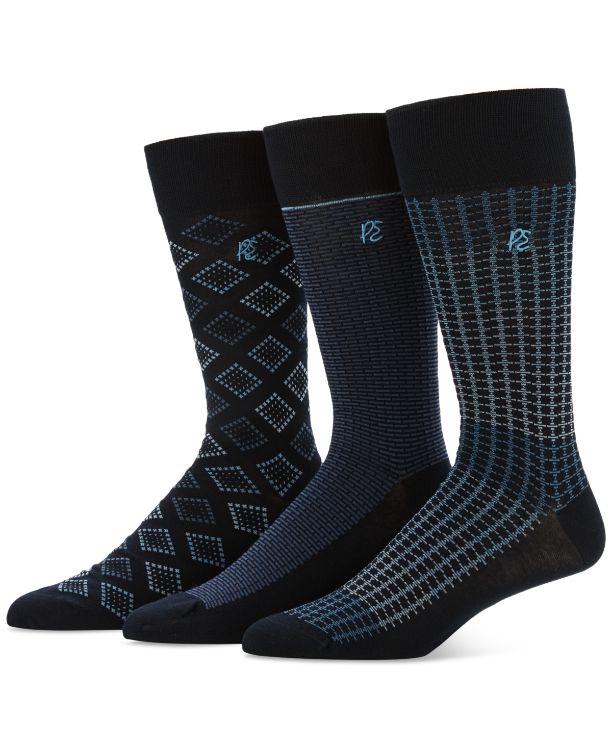 Click here for Perry Ellis Portfolio Mens 3pk. Crew Socks - Navy prices