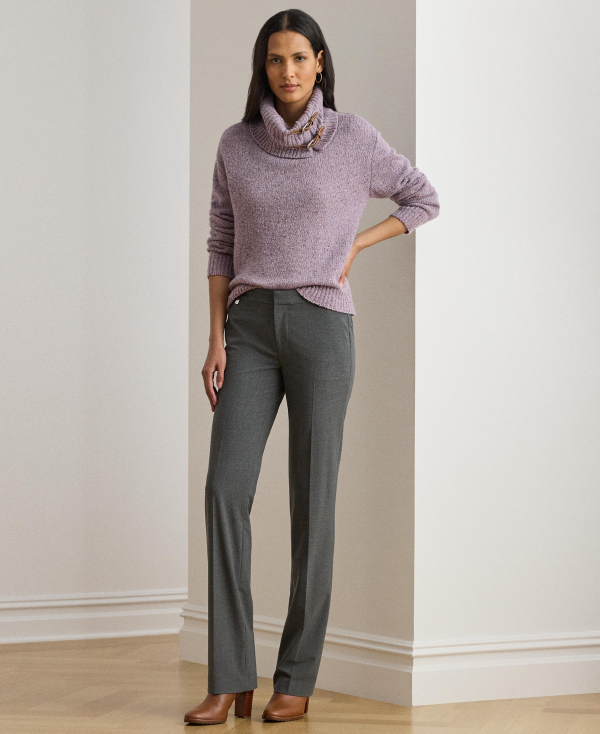 Click here for Lauren Ralph Lauren Straight-Leg Pants - Grey prices
