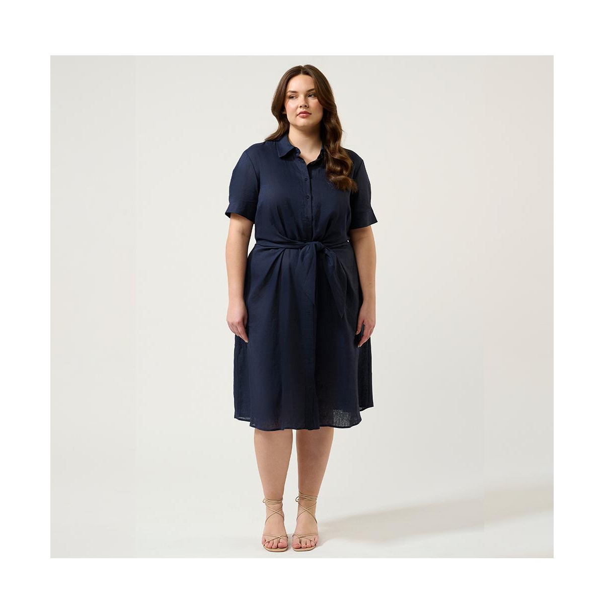 Click here for Rebekah Cotton Mini Dress - Navy prices