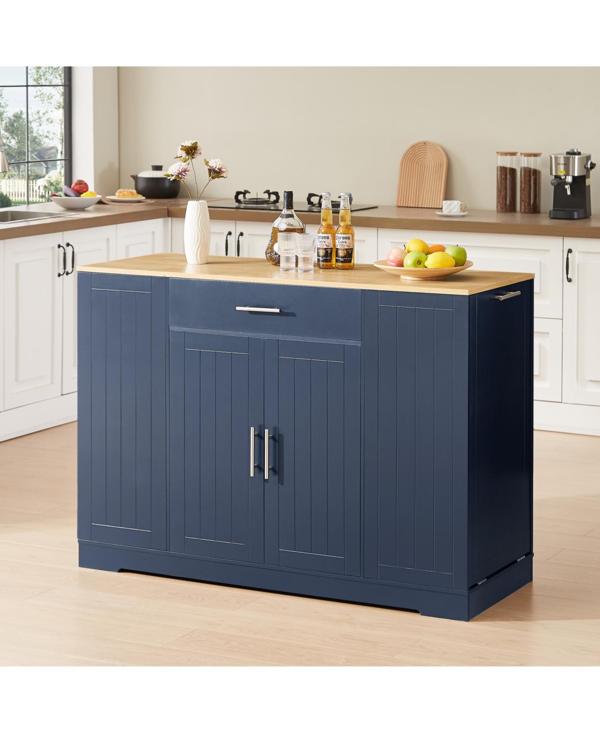 Click here for Streamdale Furniture Navy Blue Kitchen Island with... prices