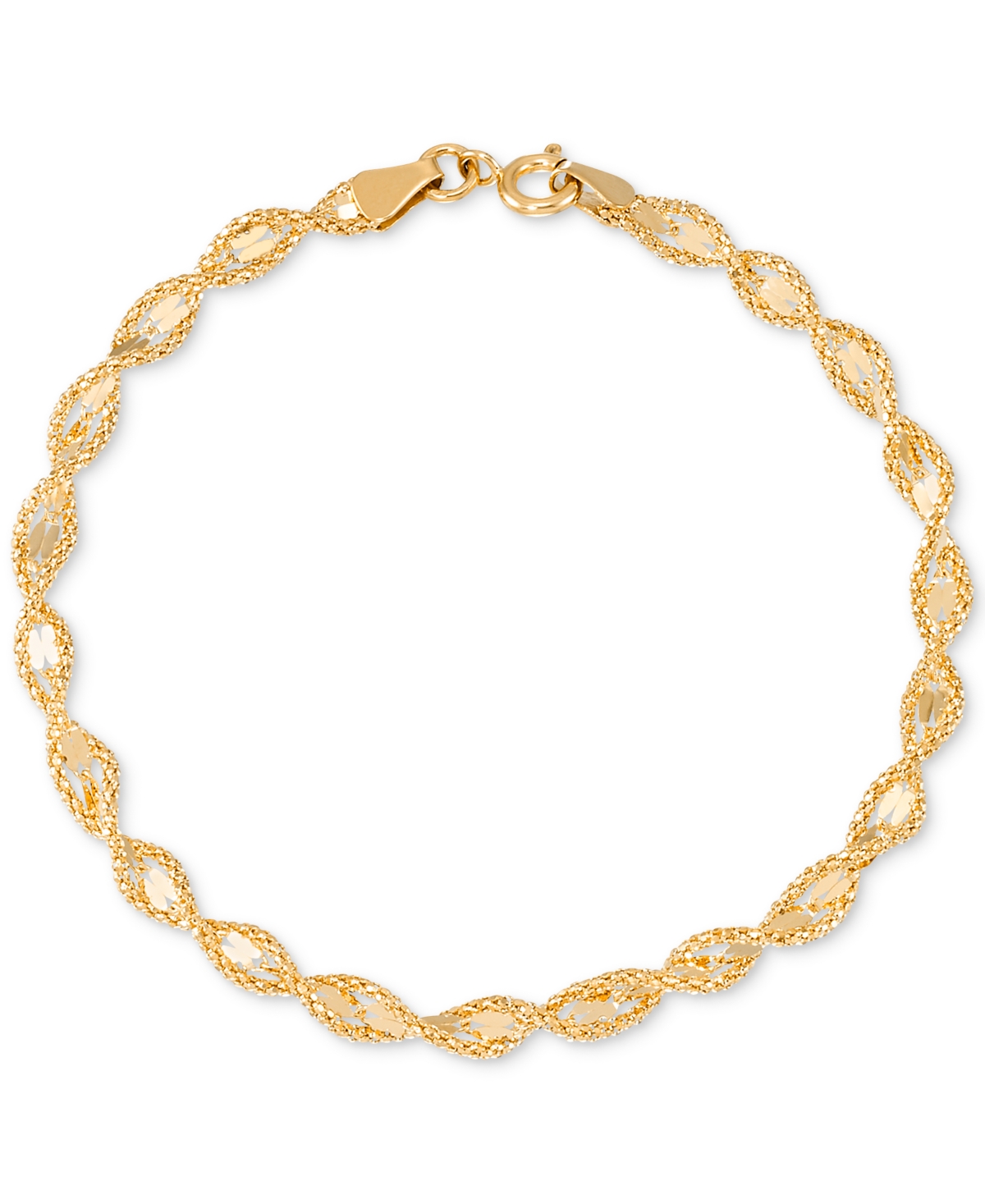 Click here for Twist Style Textured Rope Mirror Chain Link Bracel... prices