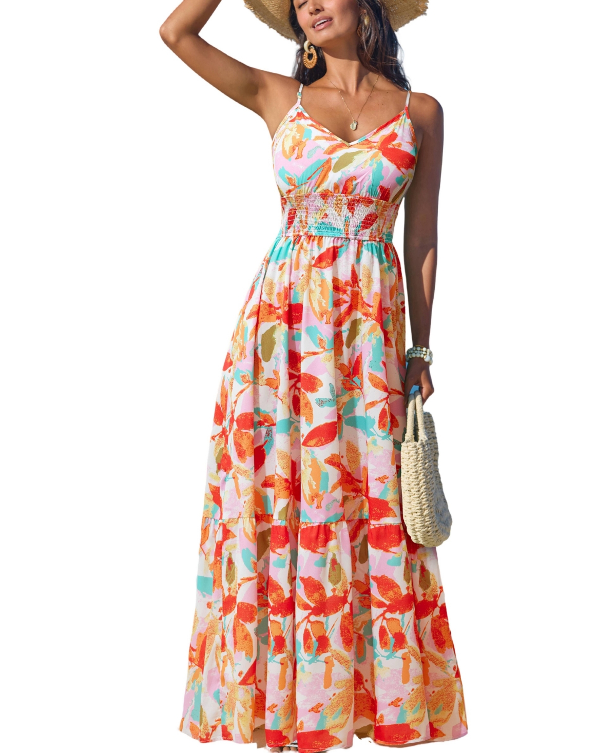Click here for Cupshe Womens Summer Burst Tropical Maxi Beach Dre... prices