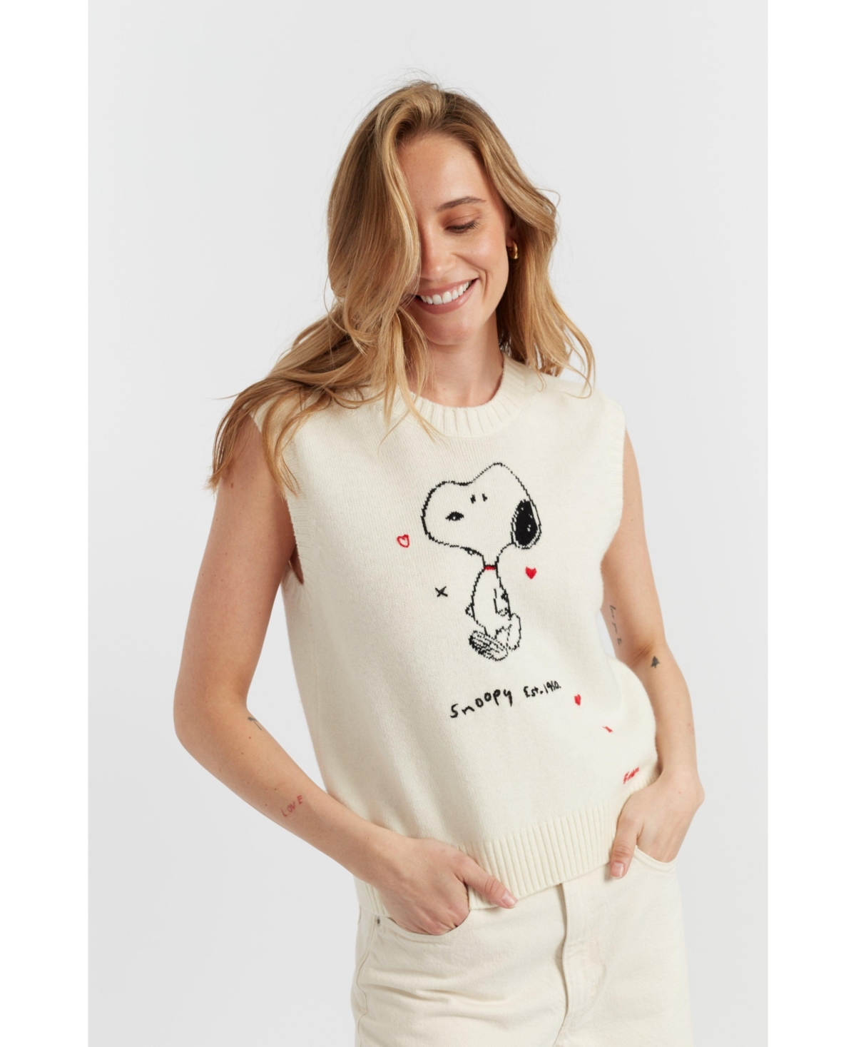 Click here for Chinti & Parker Womens Wool Cashmere Snoopy Annive... prices