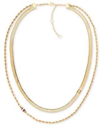 Tommy Hilfiger Layered Collar Necklace, 16" + 2" extender - Macy's
