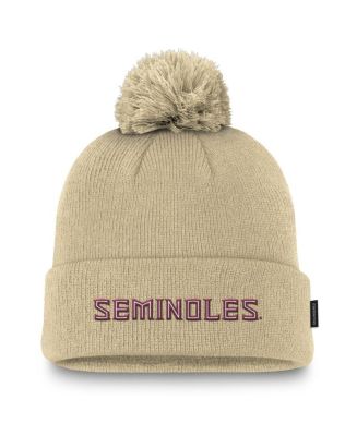 Nike Men's Gold Florida State Seminoles Peak Cuffed Knit with Pom Hat ...
