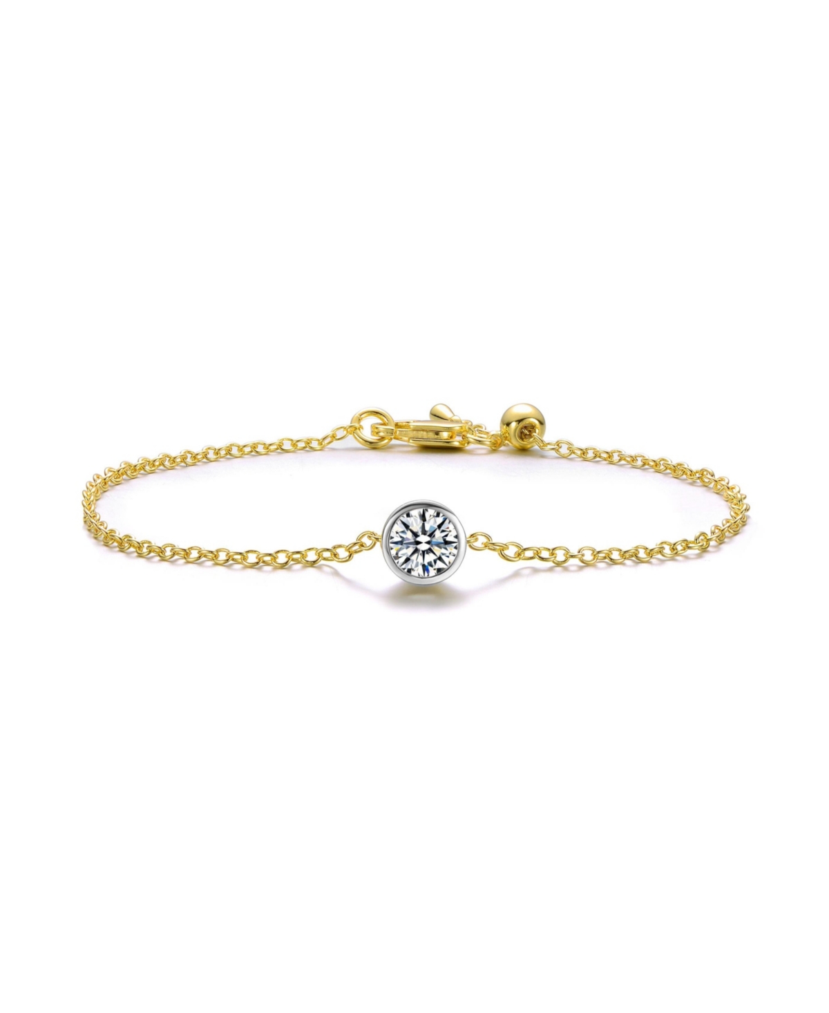 Click here for Rachel Glauber Two-Tone with Clear Bezel Set Solit... prices