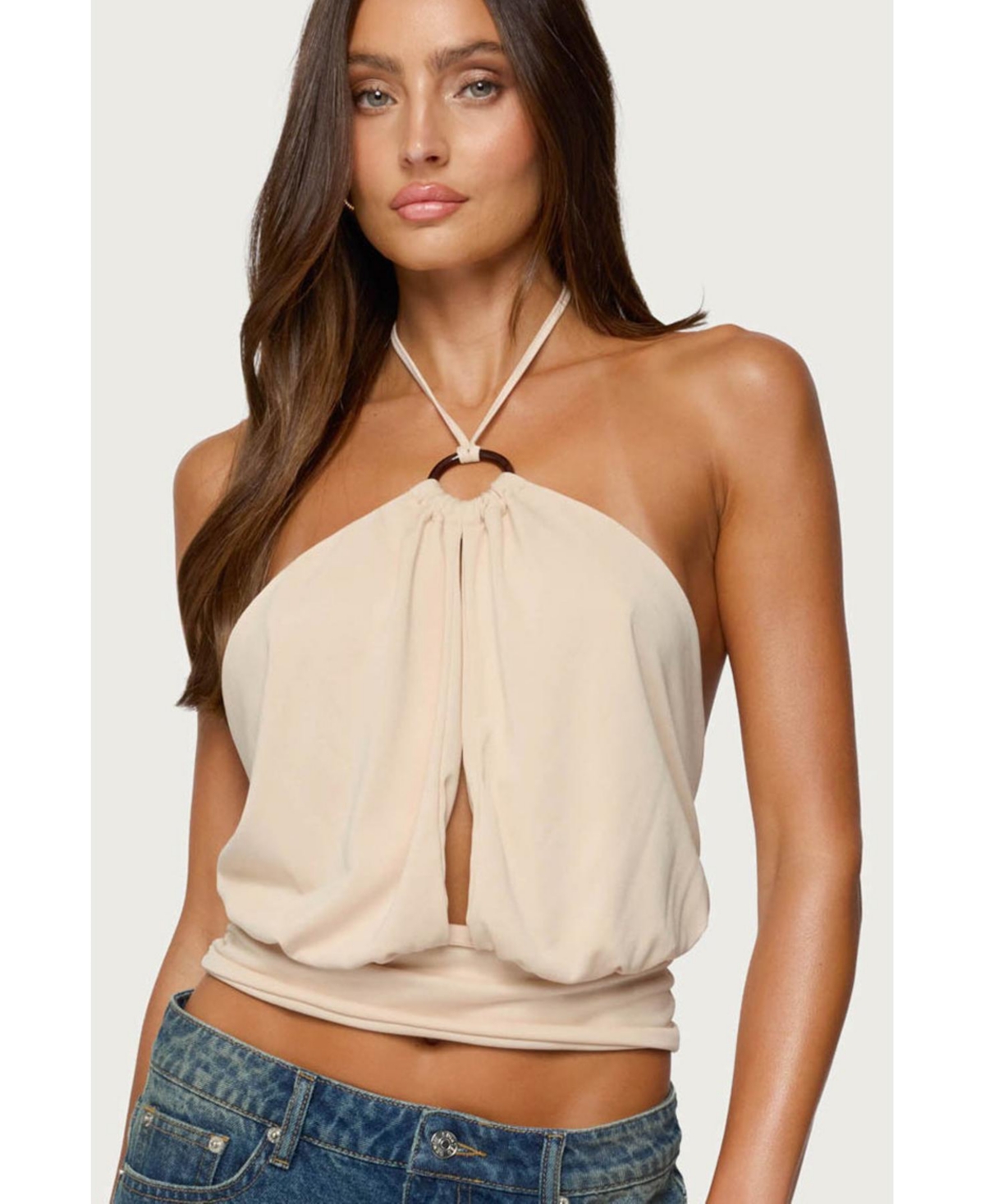 Click here for Edikted Womens Khalia Backless Cut Out Halter Top... prices
