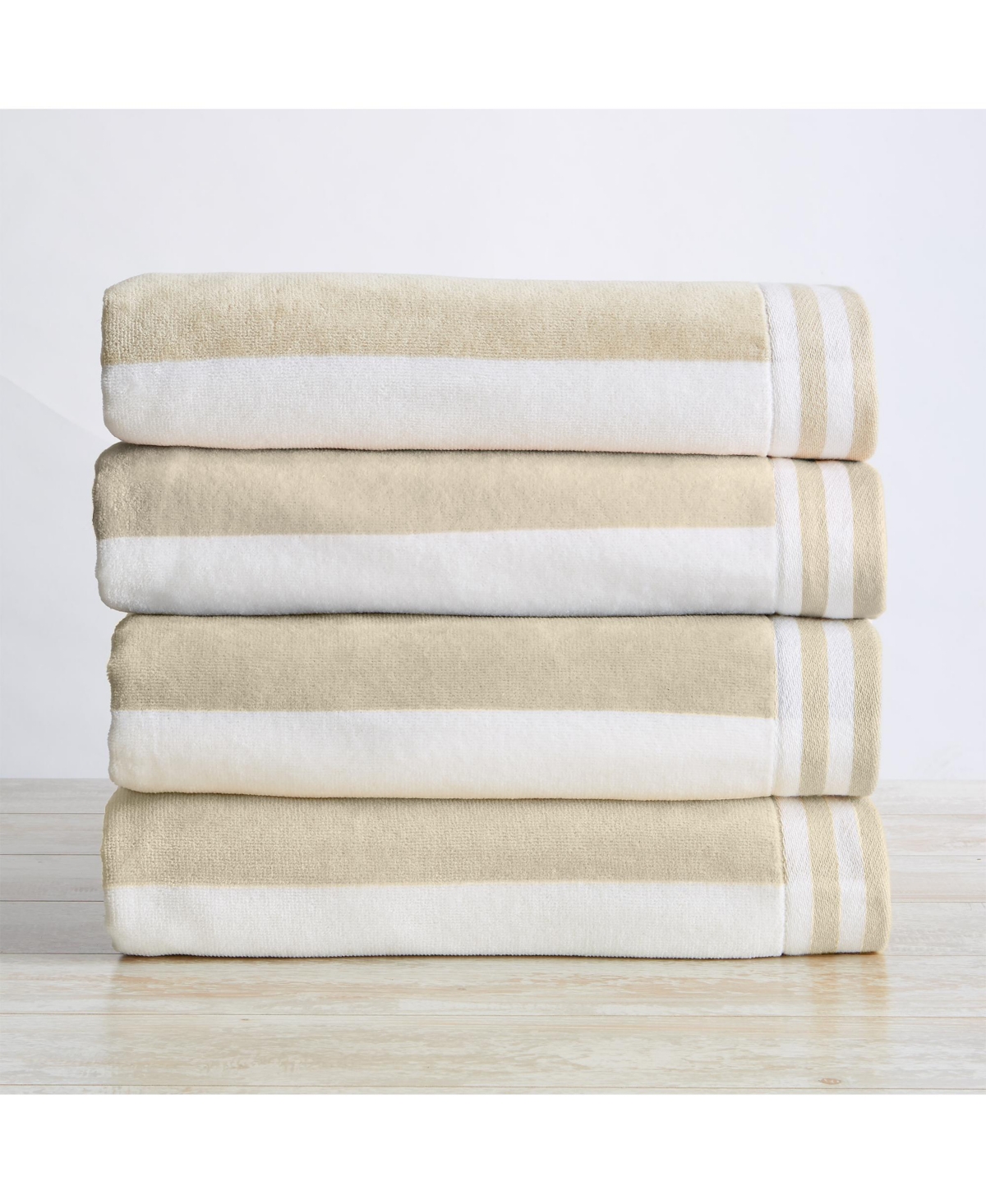 Click here for Linery & Co. 100 Cotton Velour Cabana Stripe Beach... prices