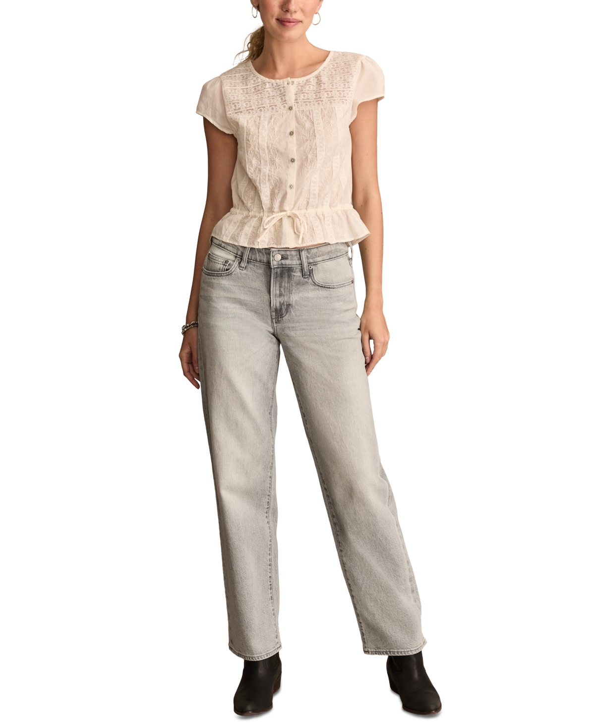 Click here for Lucky Brand Womens The Baggy Mid-Rise Relax-Leg Je... prices