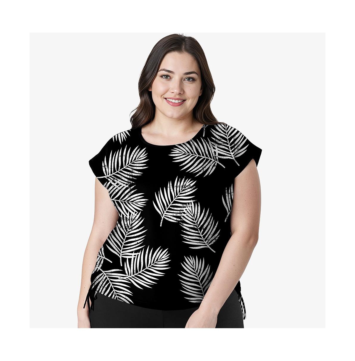 Click here for Calypsa Plus Size Daphne Loose Swim Top - Black pa... prices
