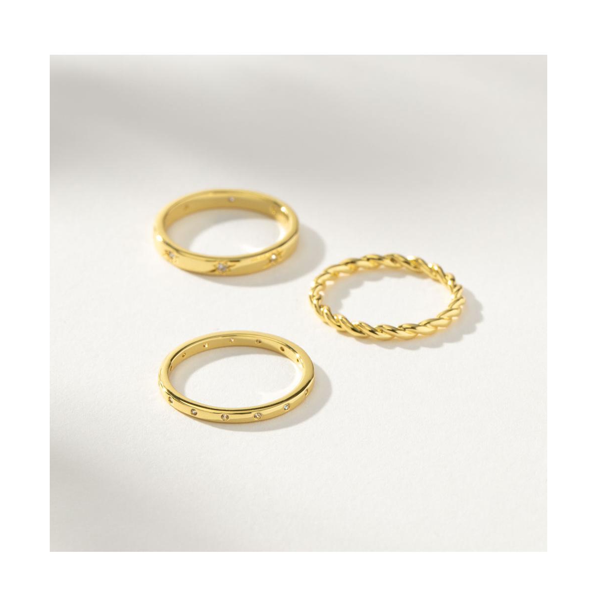 Click here for 14k Gold-Plated Brass Cubic Zirconia Triad Ring  S... prices