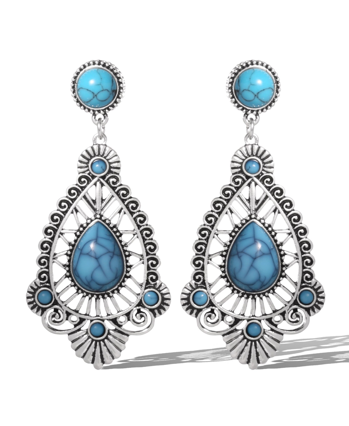 Click here for Jessica Simpson Silver-Tone Filigree Teardrop Earr... prices