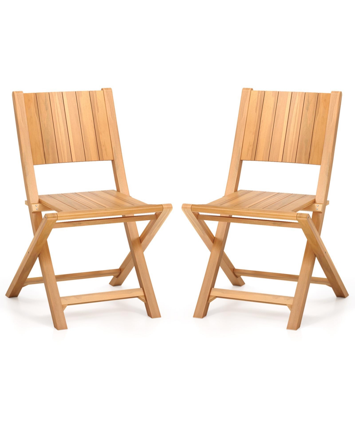 Click here for 2 Pieces Teak Wood Outdoor Dining Chairs with Slat... prices