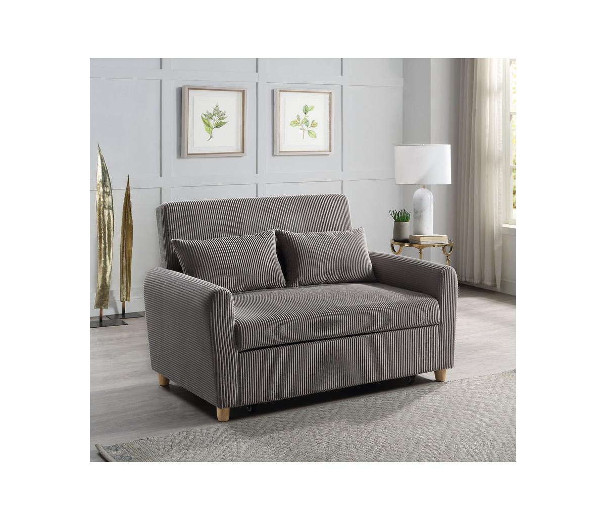 Click here for Homlux 54"W Brown Corduroy Convertible Sleepe... prices