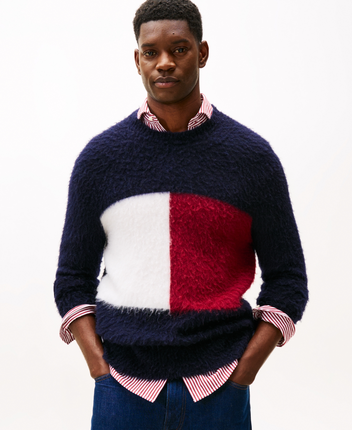 Click here for Tommy Hilfiger Mens Colorblocked Alpaca Sweater -... prices