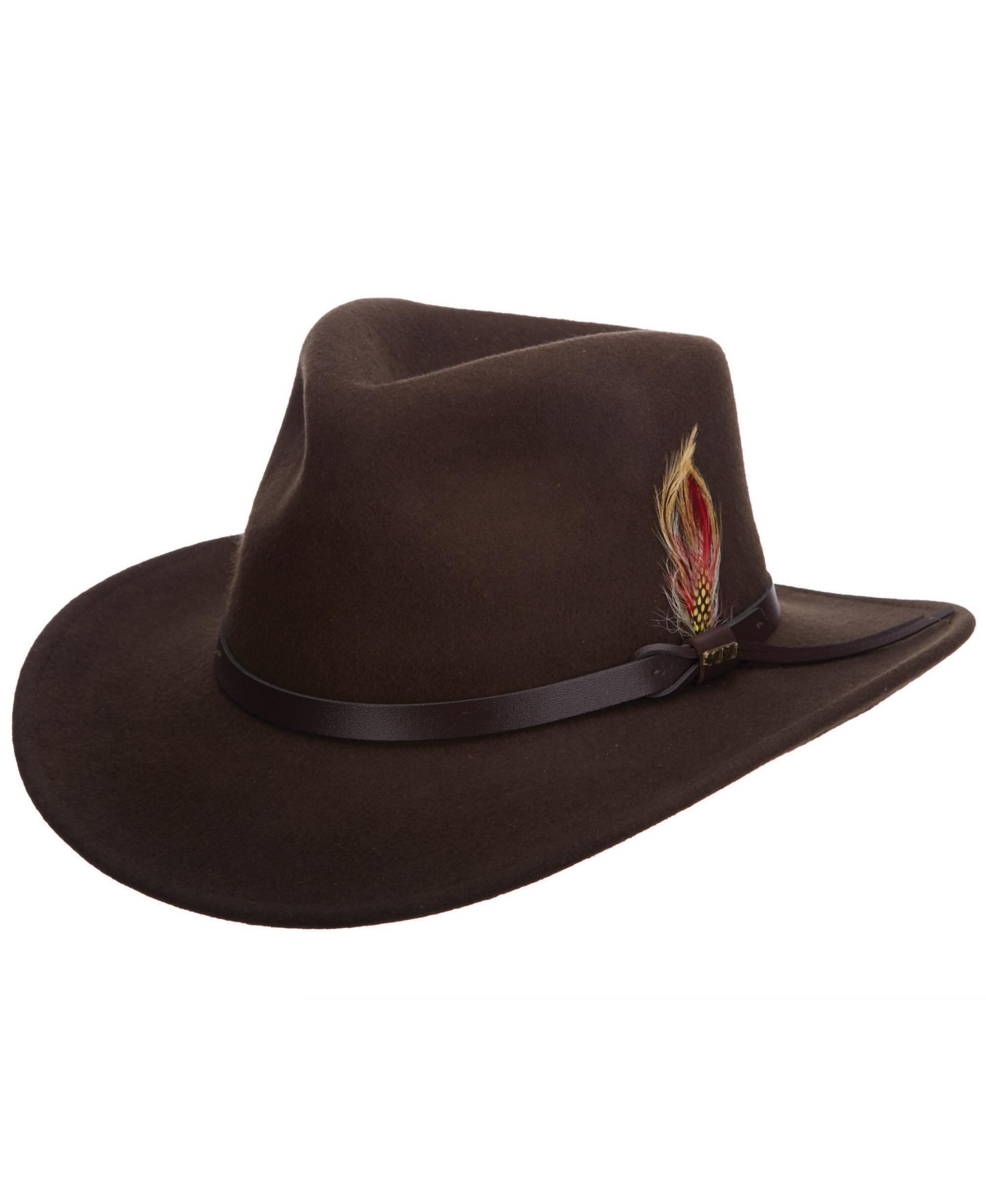 Click here for Scala Mens Crushable Felt Outback Hat - Olive prices