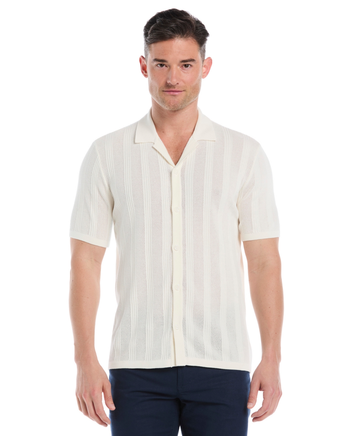 Click here for Cubavera Mens Short Sleeve Camp Collar Sweater But... prices
