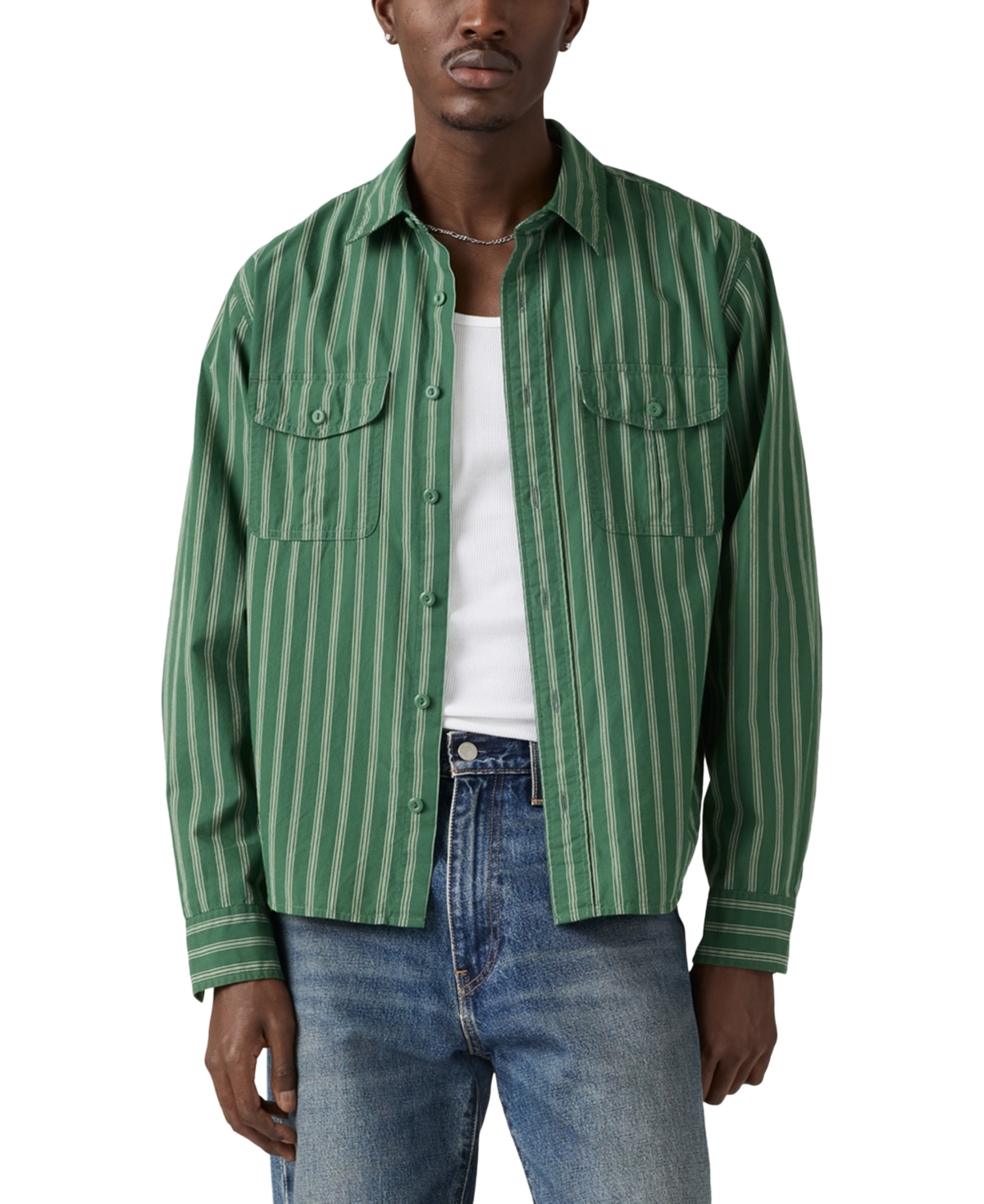Click here for Levis Mens Morro Relaxed Fit Cropped Long Sleeve S... prices
