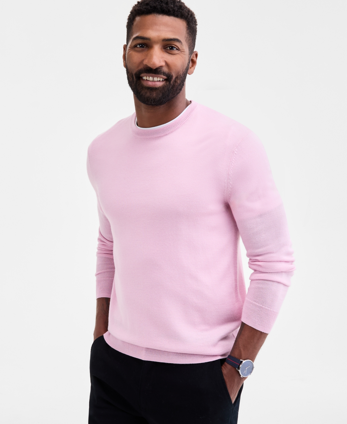 Click here for Club Room Mens Solid Crew Neck Merino Wool Blend S... prices