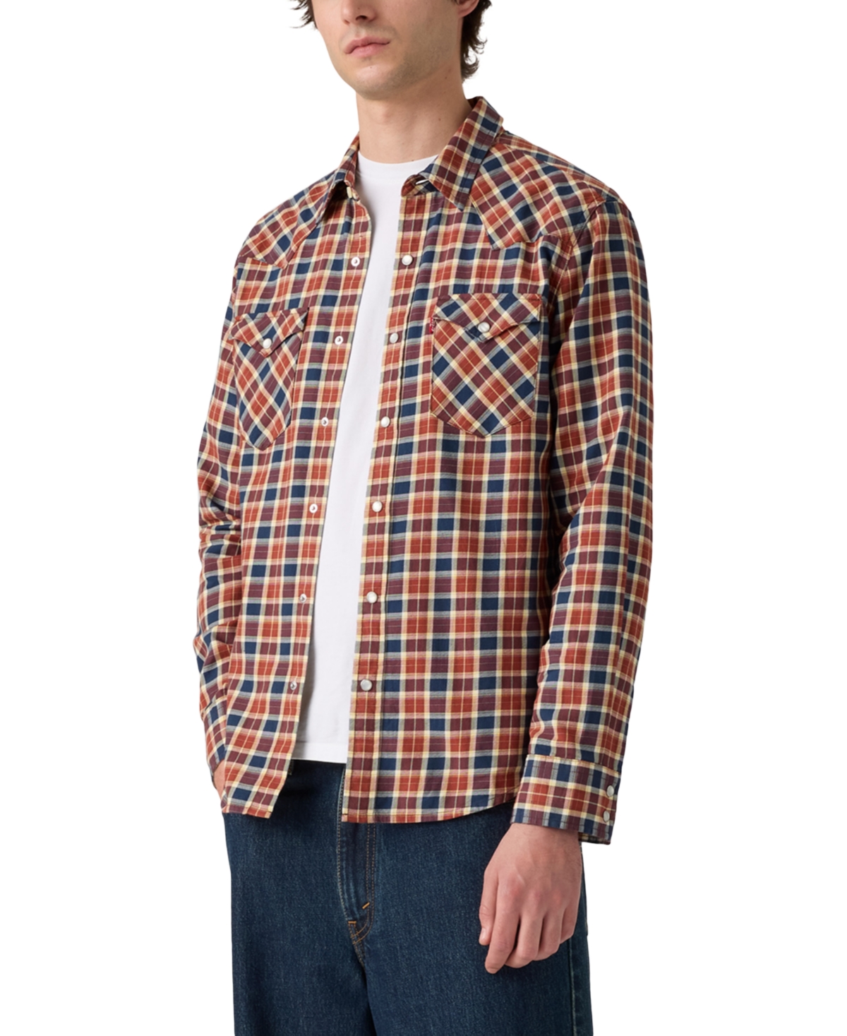 Click here for Levis Mens Classic Standard Fit Western Shirt - Pl... prices