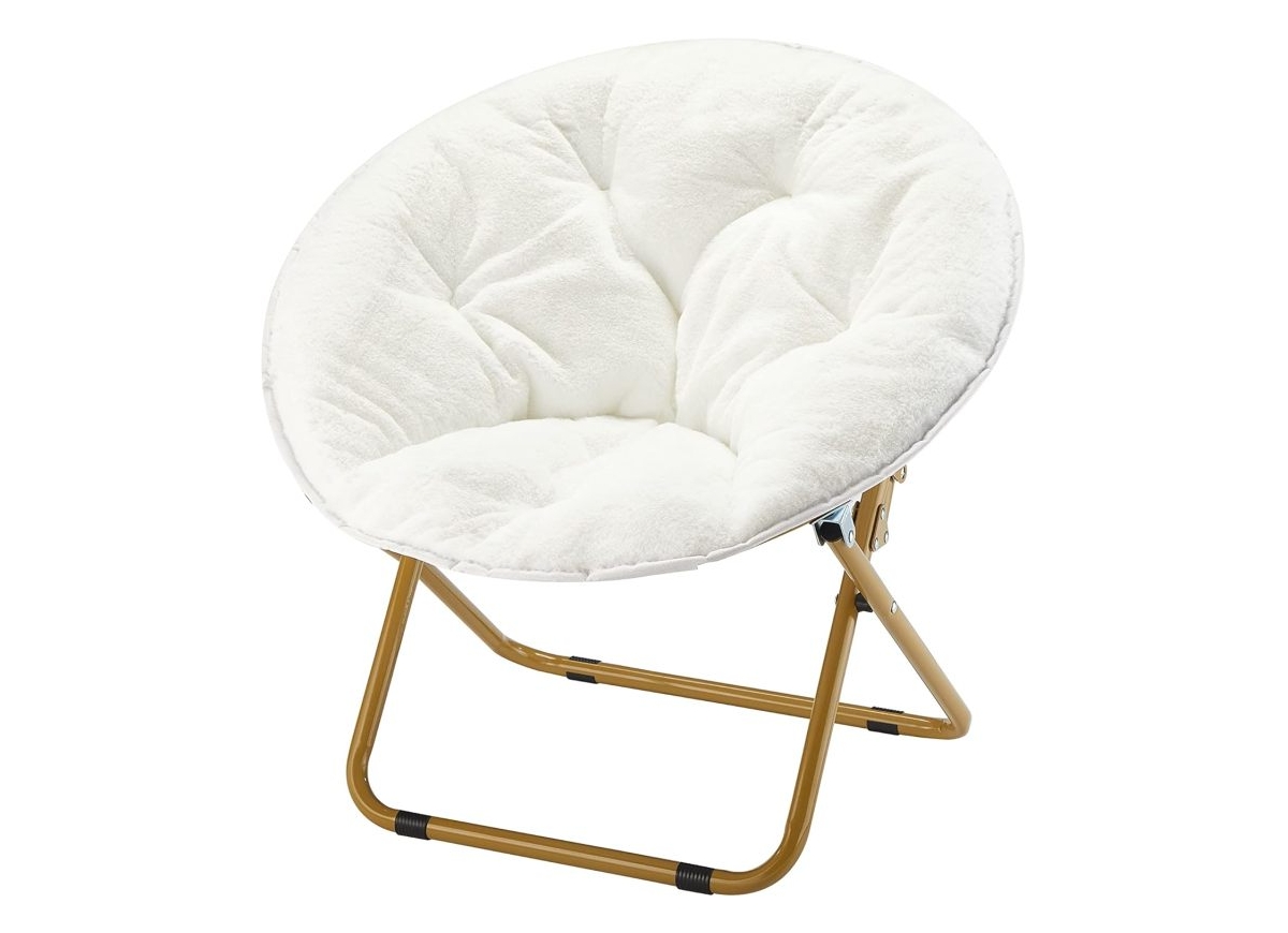 Click here for Cesicia Folding Faux Fur White with Gold Base 23&#... prices
