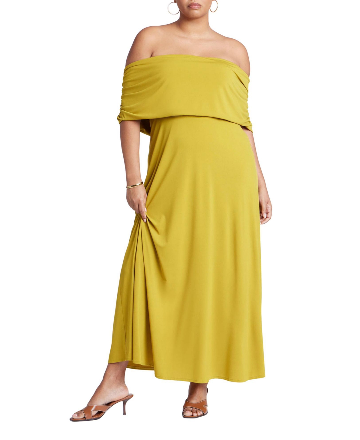Click here for Eloquii Womens Plus Size Off The Shoulder Maxi Dre... prices