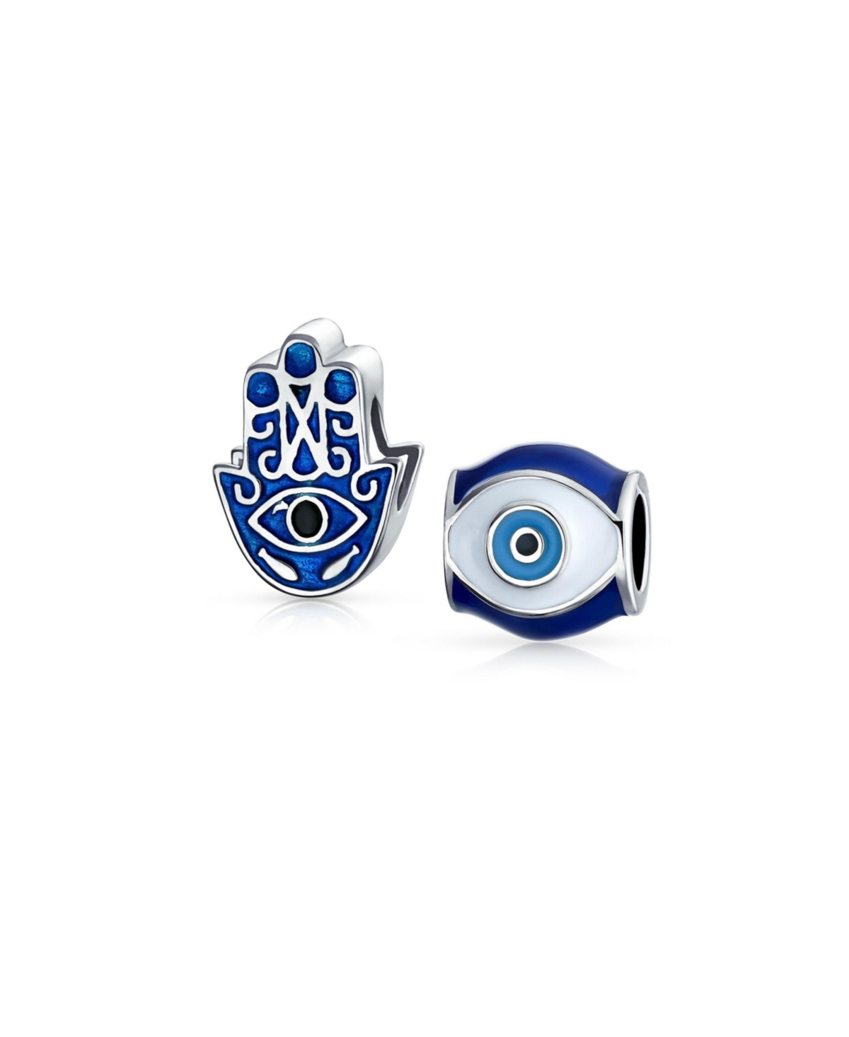Click here for Bling Jewelry Set of 2 Blue Hamsa Hand Evil Eye Go... prices