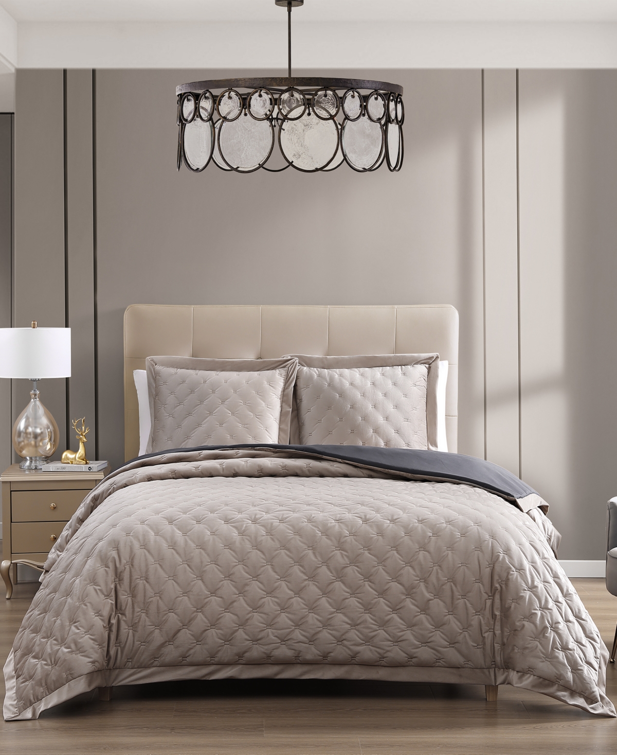Click here for Bebejan 3 Piece King Size Velvet Comforter Set - P... prices