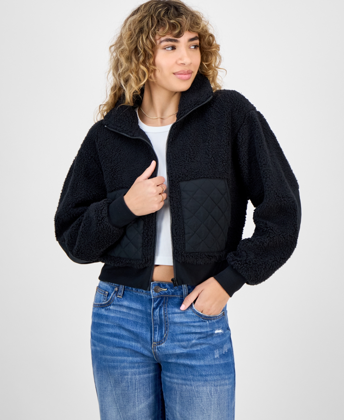 Click here for Hippie Rose Juniors Full-Zip Teddy Fleece Jacket -... prices