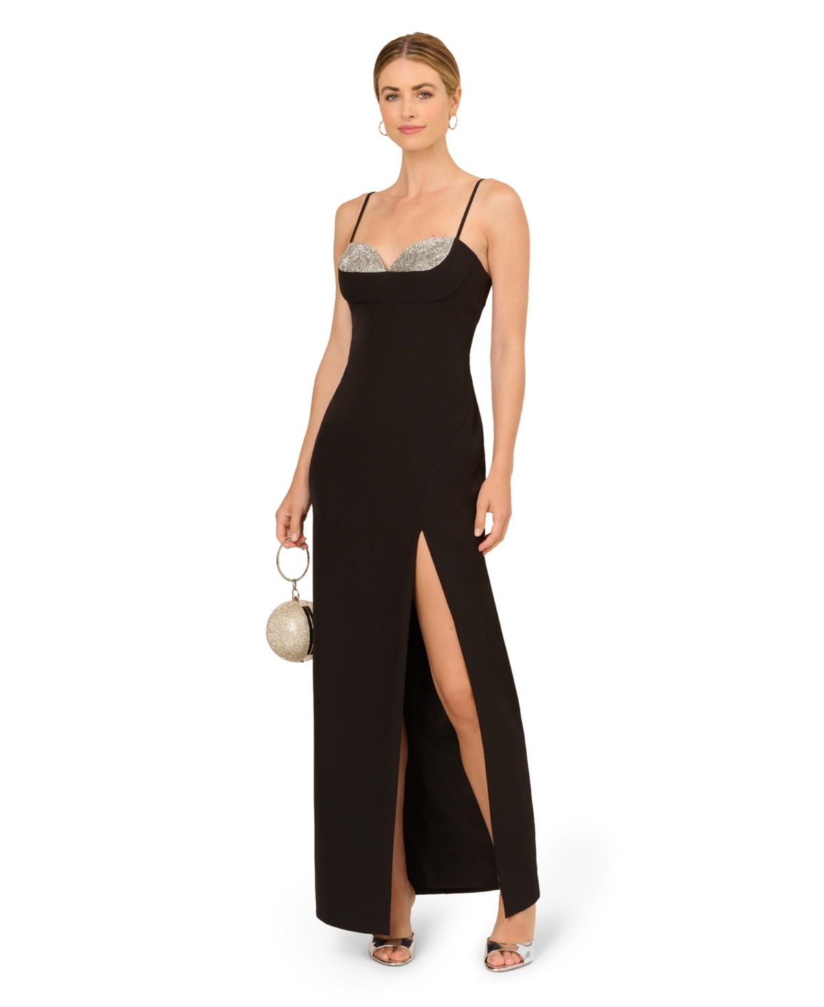 Click here for Adrianna Womens Crepe Sweetheart-Neck Sleeveless G... prices