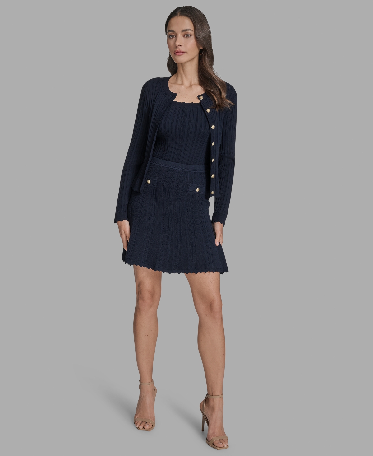 Click here for Bcbg Womens Textured-Knit Cropped Cardigan - Deep... prices