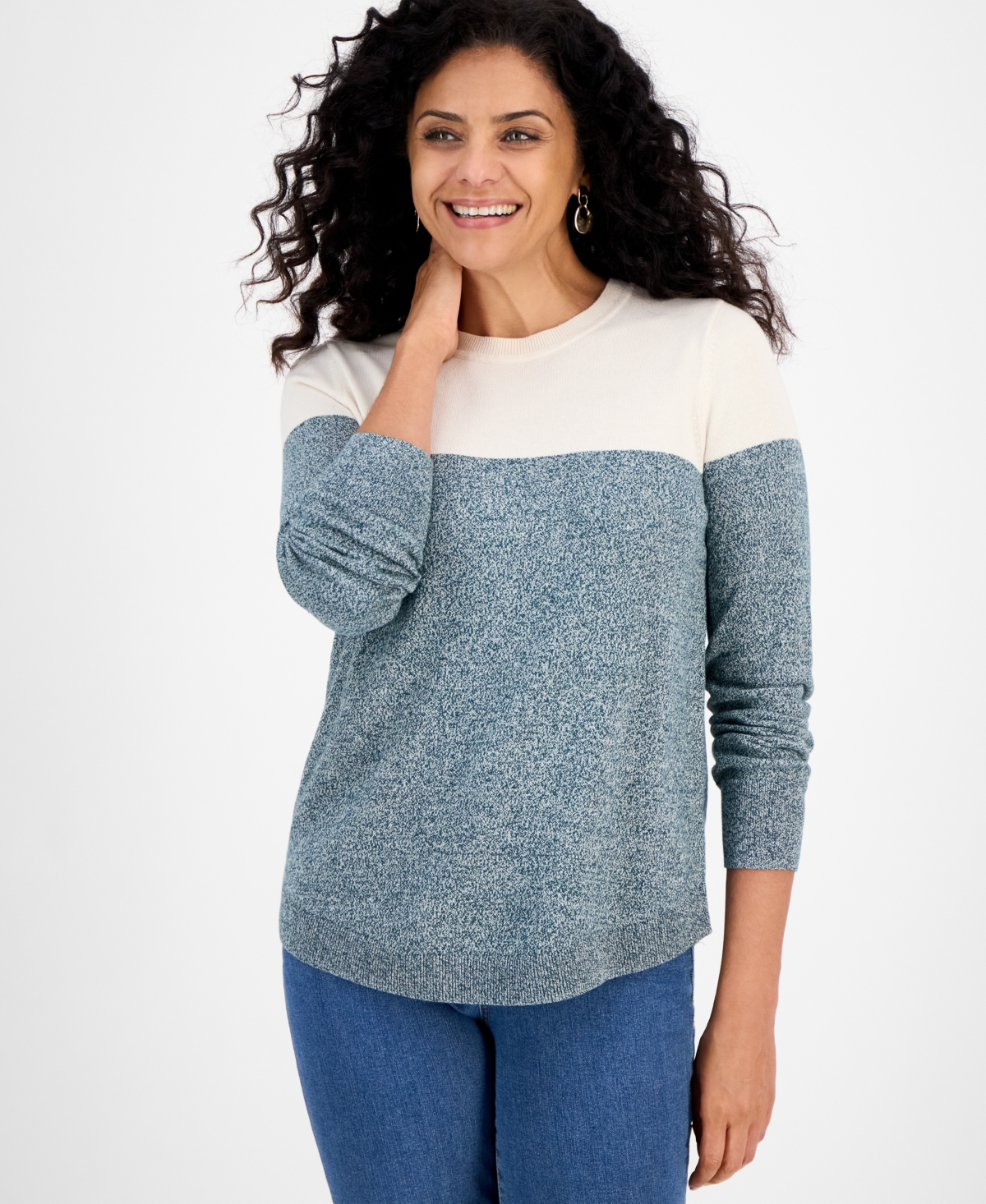 Click here for Style & Co Petite Colorblock Cotton Sweater  Macys... prices