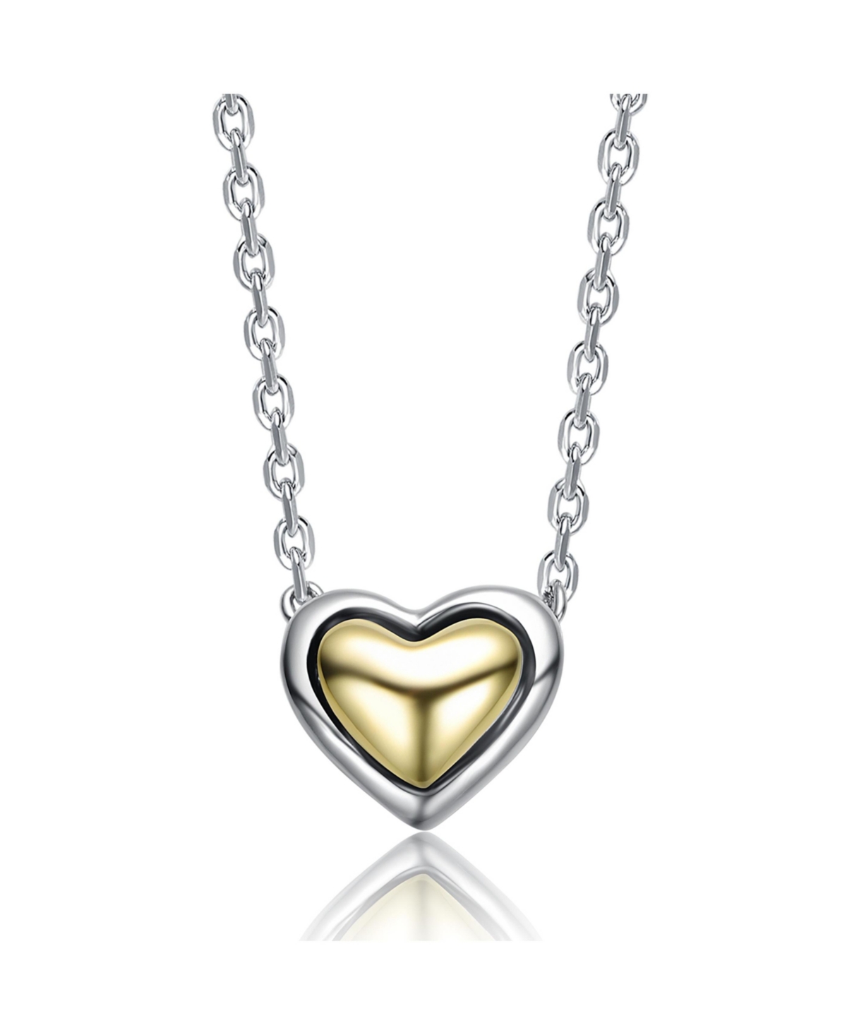 Click here for Rachel Glauber Two-Tone Sleek Heart Pendant Neckla... prices