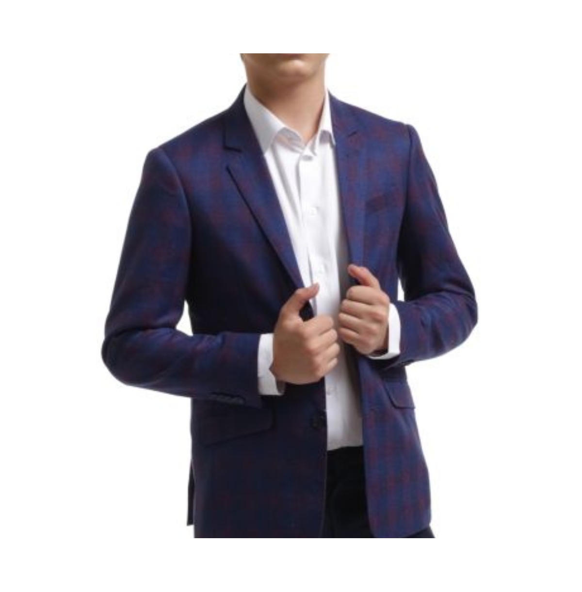 Click here for Elie Balleh Toddler Navy Slim Fit Checkered Blazer... prices