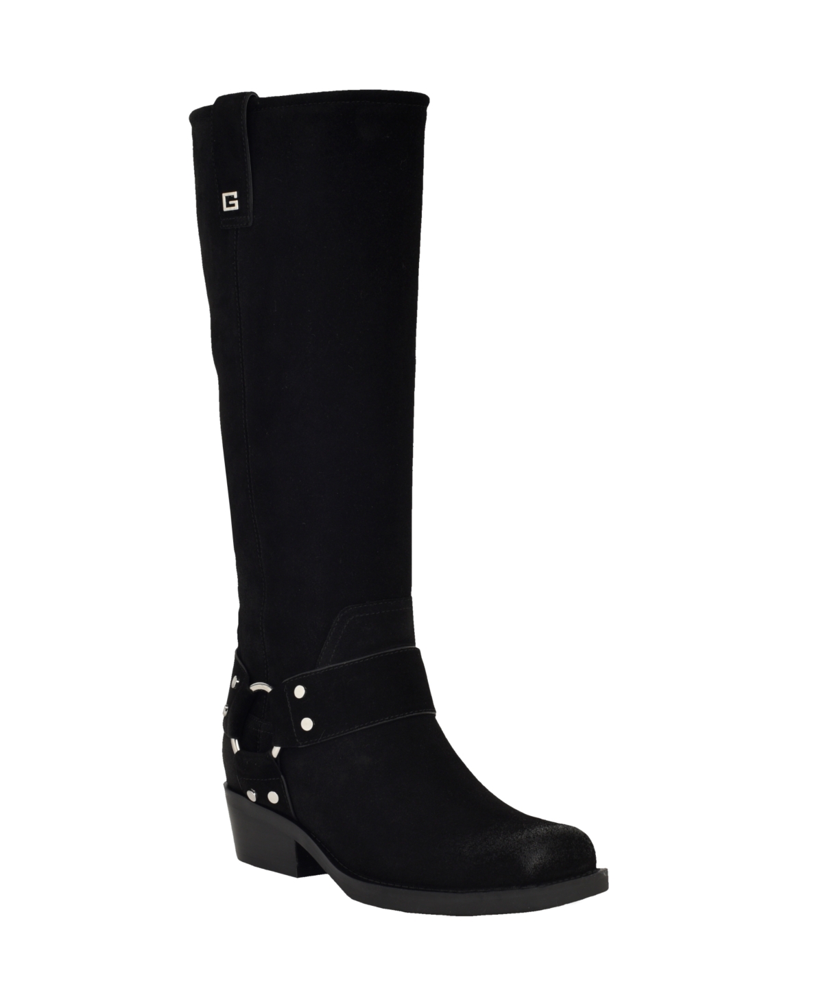 Click here for Guess Womens Felysse Tall Western Moto Boots - Bla... prices