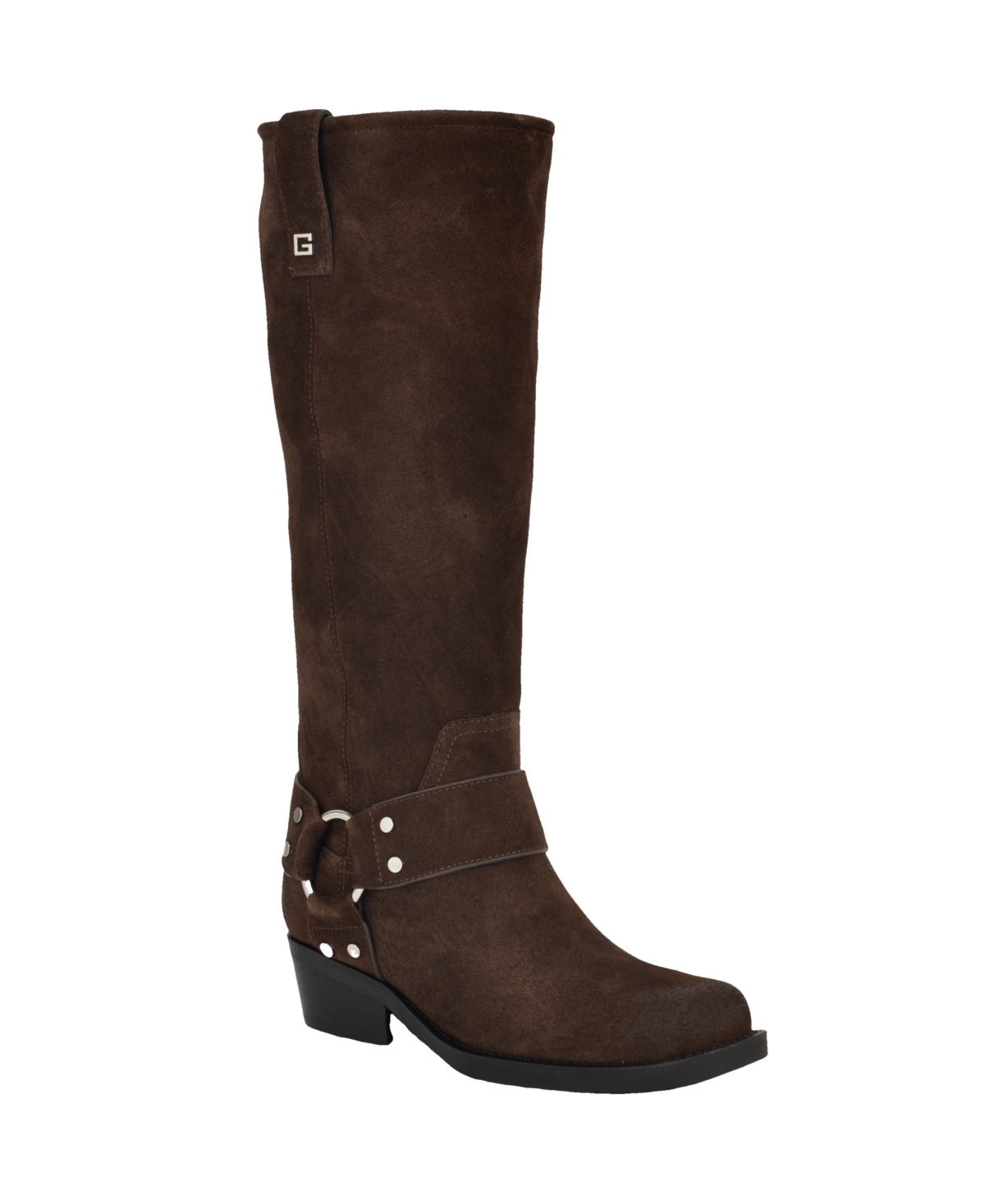 Click here for Guess Womens Felysse Tall Western Moto Boots - Dar... prices