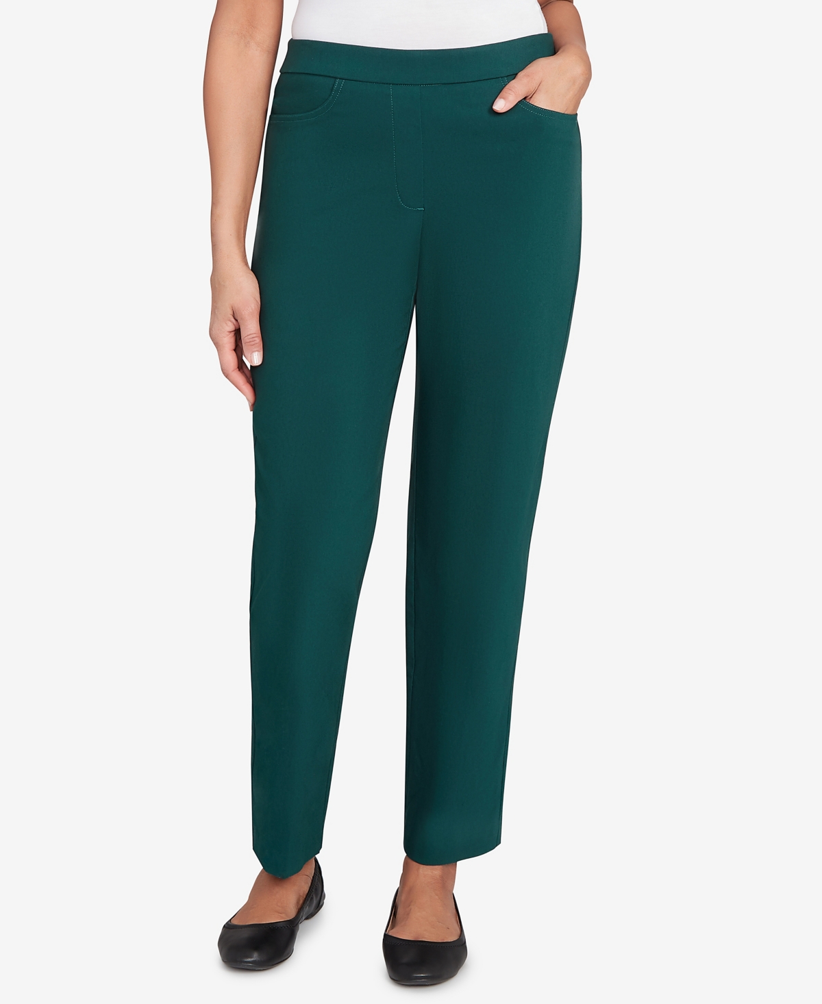 Click here for Alfred Dunner Petite Allure Stretch Pants - Emeral... prices