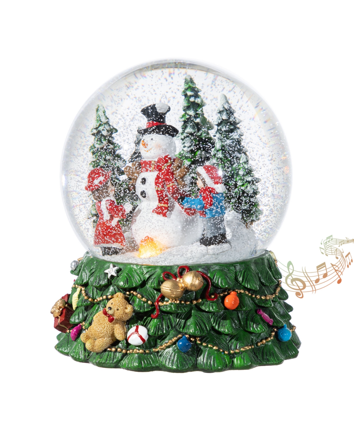 Click here for Glitzhome 150mm Lighted Resin Christmas Musical Sn... prices