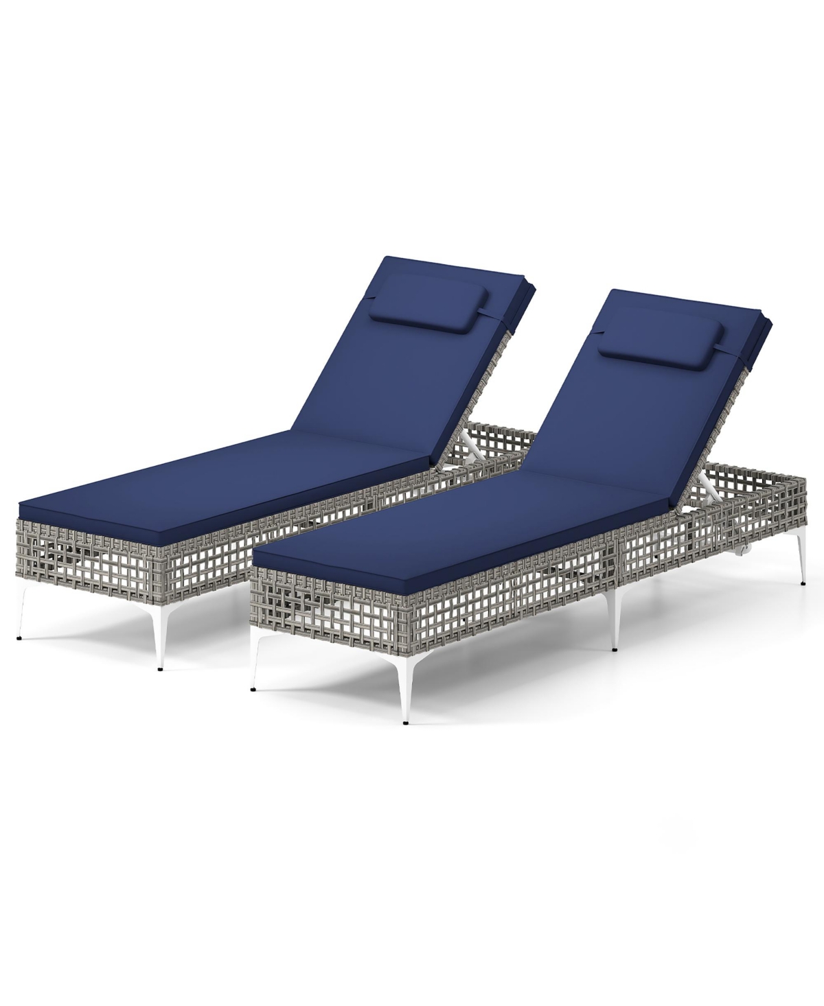 Click here for Gymax Set Of 2 Patio Chaise Lounge Chair w/6-Level... prices