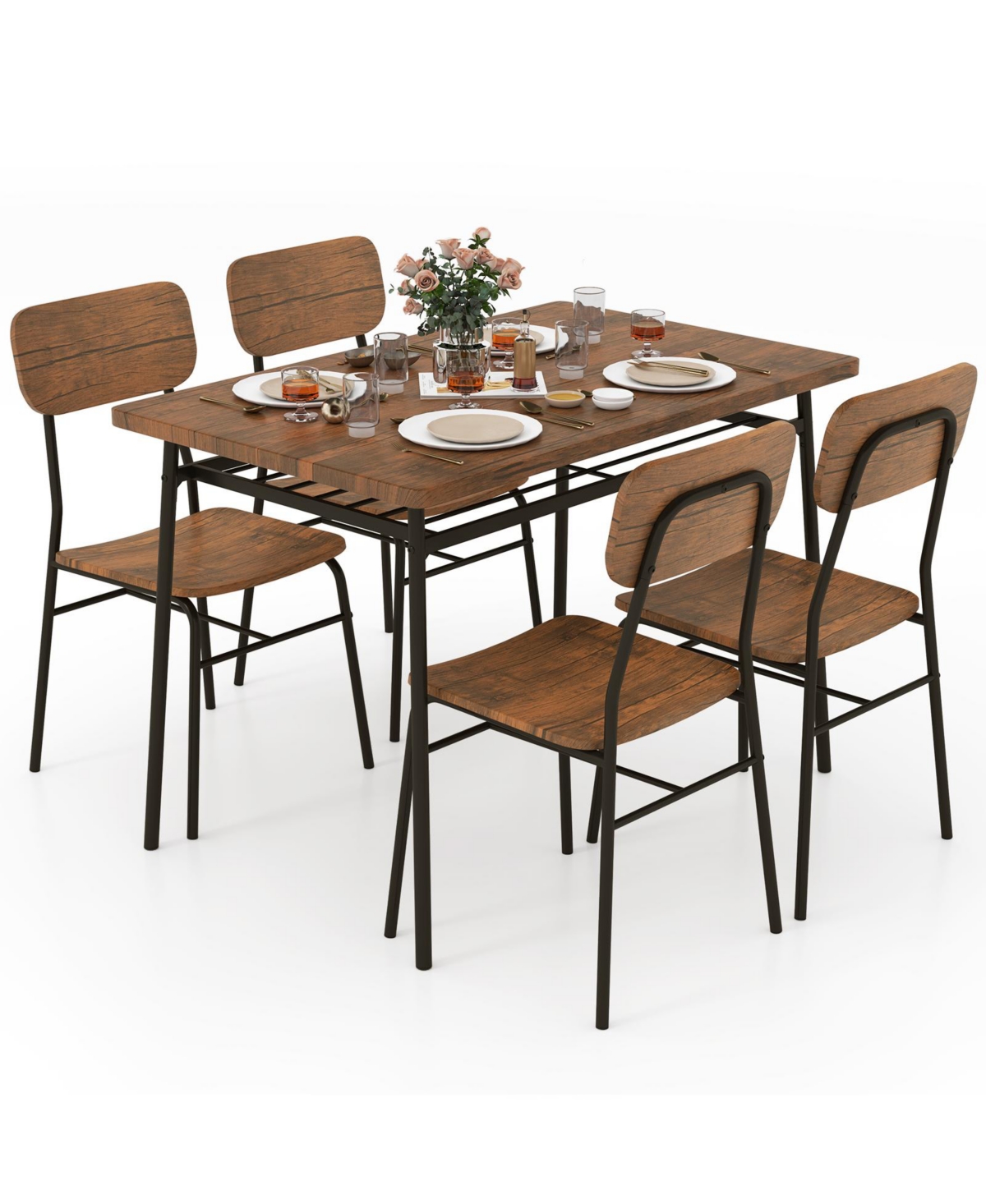 Click here for Slickblue Modern 5-Piece Dining Table and Chair Se... prices