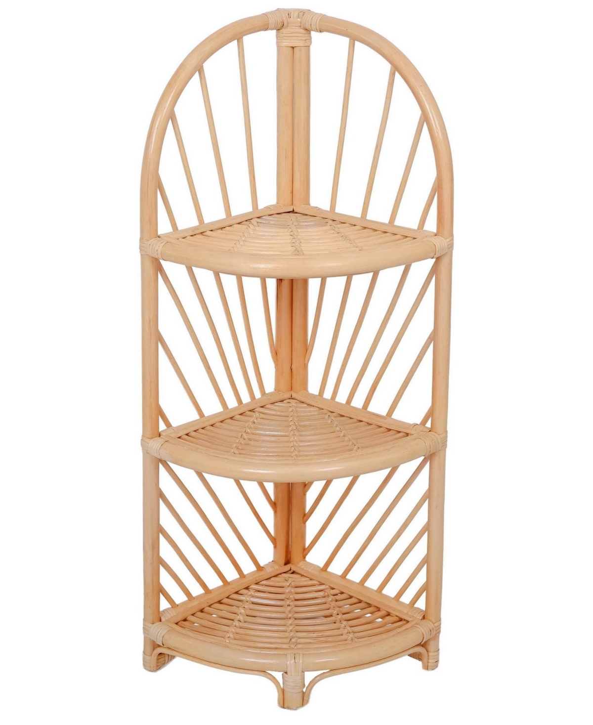 Click here for Nordlys - 3-Tier Natural Rattan Corner Shelf Moder... prices