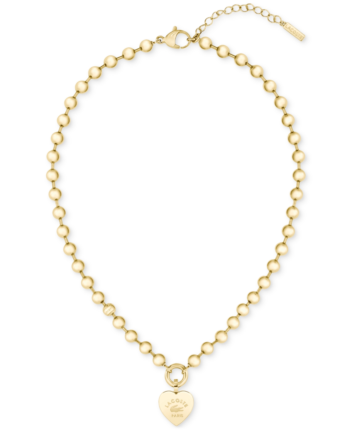 Click here for Lacoste Logo Heart Pendant Necklace  15-3/4 + 1 ex... prices
