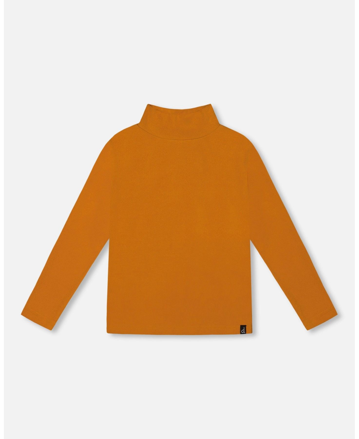 Deux par Deux Girl Super Soft Ribbed Mock Neck Top Golden Yellow - Child - Golden yellow